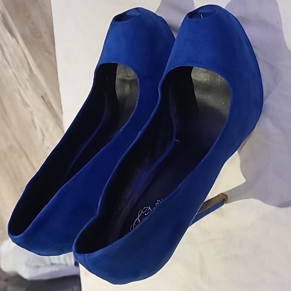 Shoes | Womens Platform Shoes Size 7 Suede Color Royal Blue | Poshmark